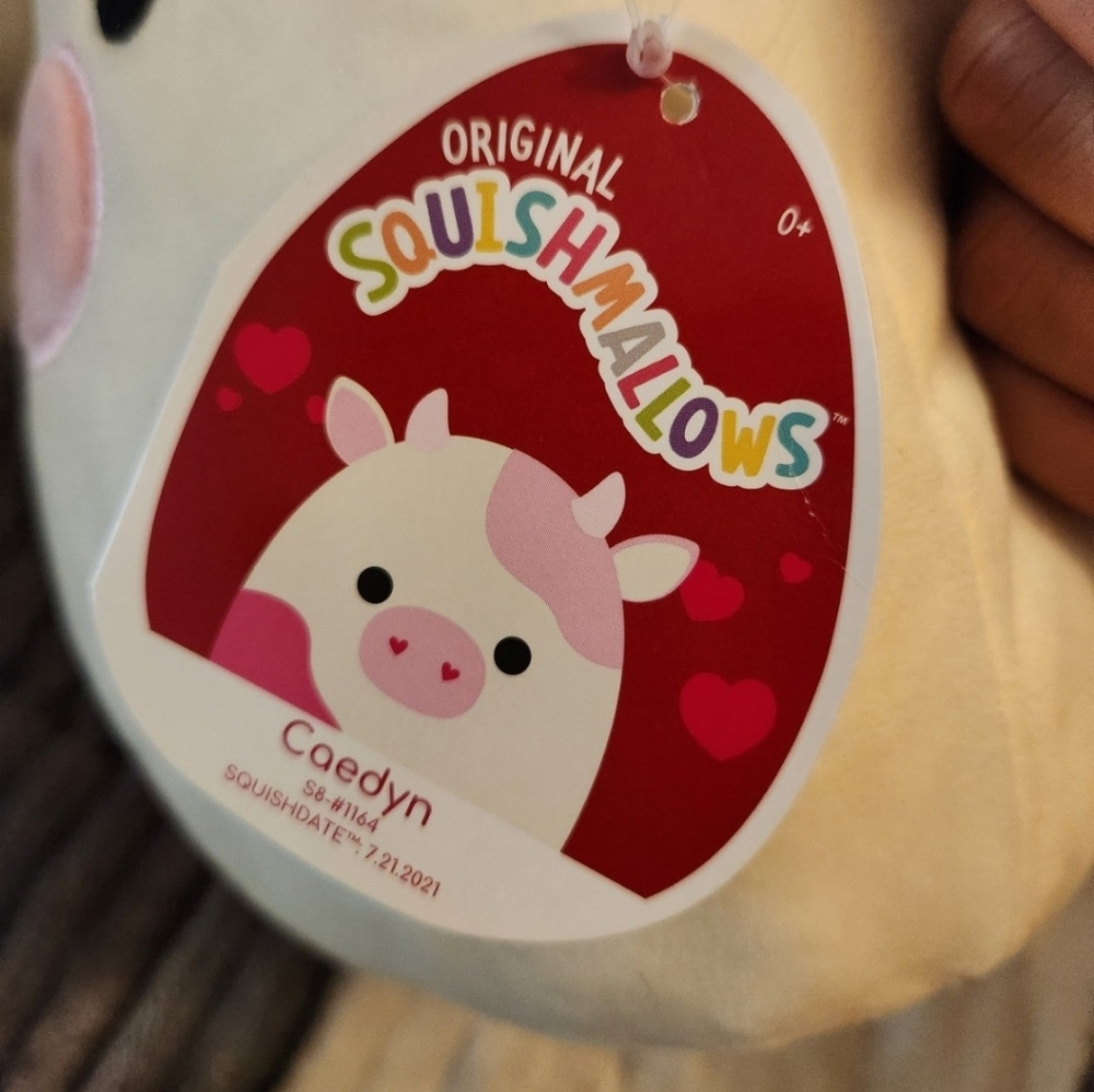 Squishmallows Caedyn The Cow 8 Inch Plush Doll - Pink… - Gem